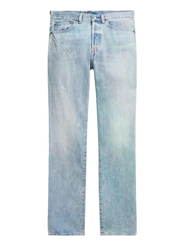 Polo Ralph Lauren Paint-splattered Straight-leg Jeans - Blue