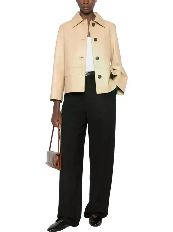 TOTEME Button-up Leather Jacket - Neutrals