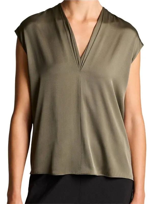 Vince V-neck Cap Sleeve Top - No