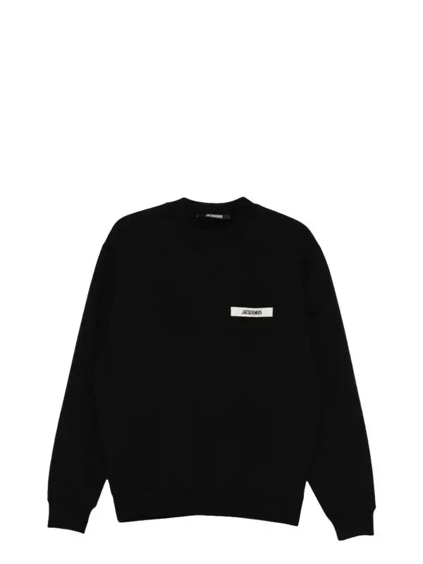 Jacquemus Long-sleeved Sweatshirt With Logo Detail - Black