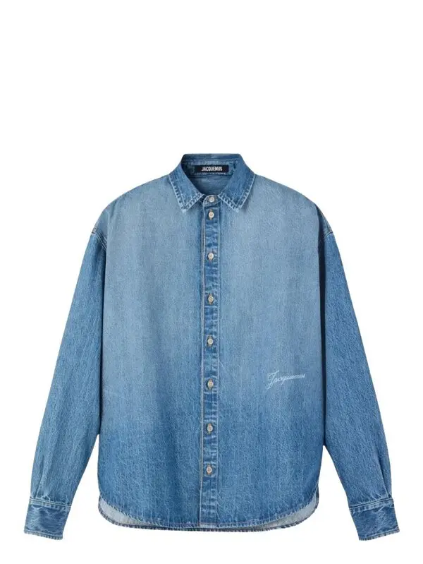 Jacquemus Long-sleeved Denim Shirt - Blue