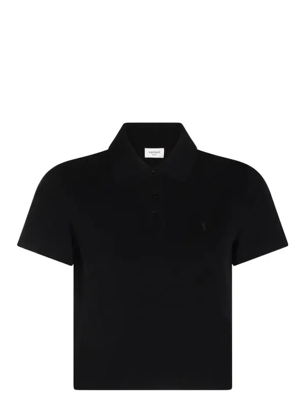 Saint Laurent Short-sleeved Polo Shirt - Black