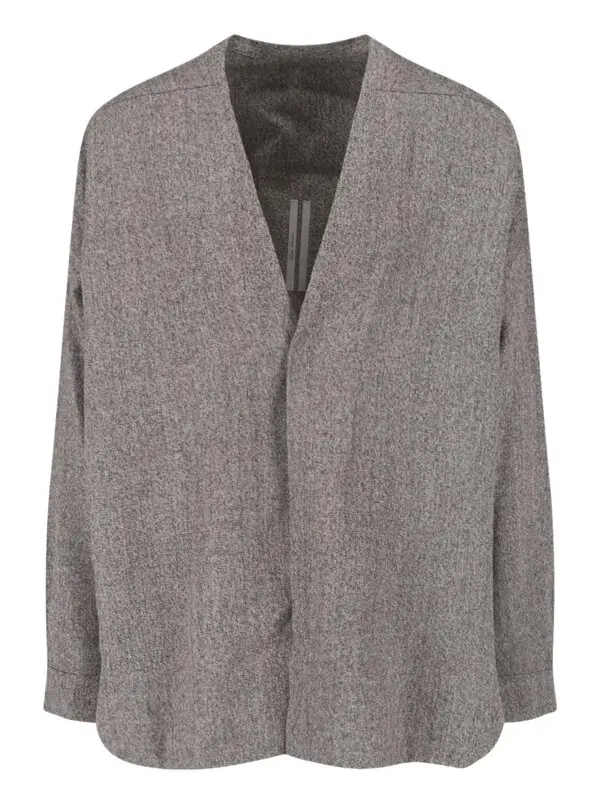 Rick Owens V-neck Long-sleeved Casual Jacket - Gray