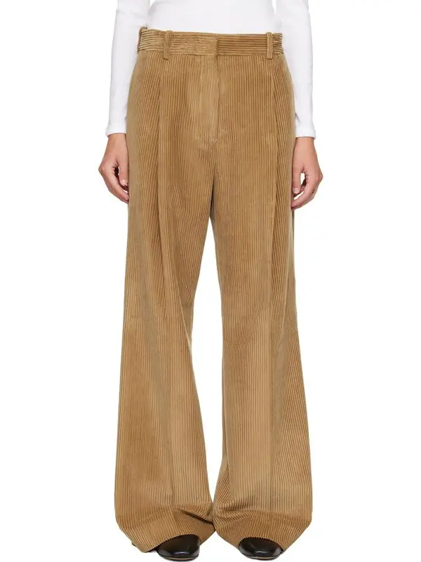 RÓHE Wide-leg Corduroy Trousers - Brown
