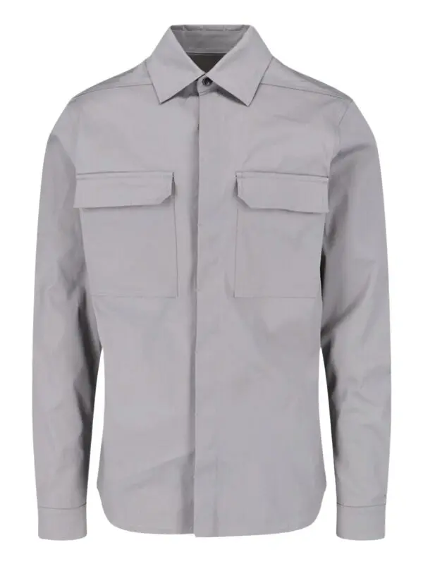 Rick Owens Collared Long-sleeved Shirt - Gray