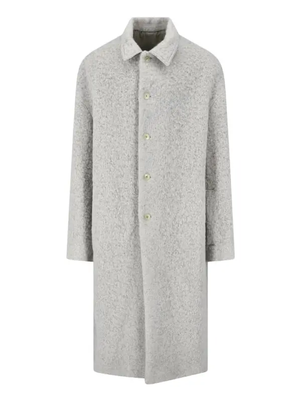 Rick Owens Brad Button-up Wool Coat - Gray