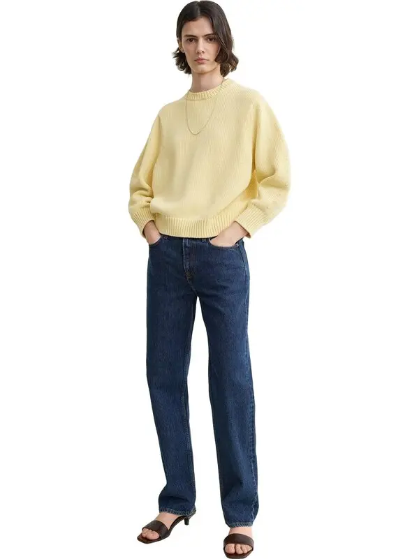 TOTEME Oversized Crew Knit Sweater - Buttercup