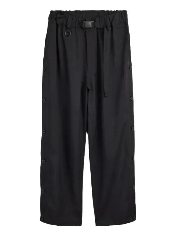 Y3 Button-detail Wide-leg Pants - Black