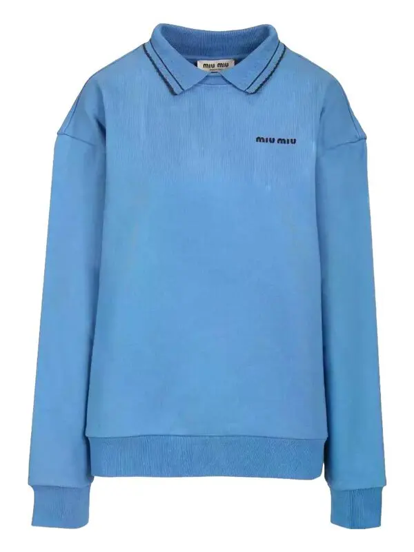 Miu Miu Cotton Fleece Sweatshirt - Blue