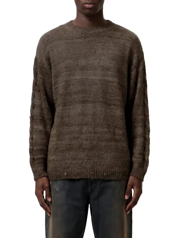 Our Legacy Striped Silk Crew Neck Sweater - Brown