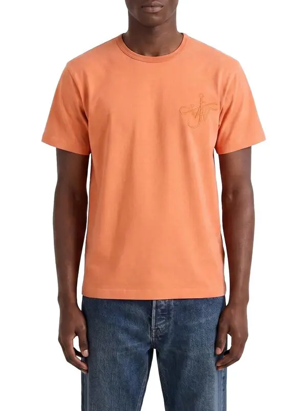 JW Anderson Cotton T-shirt With Monogram - Orange