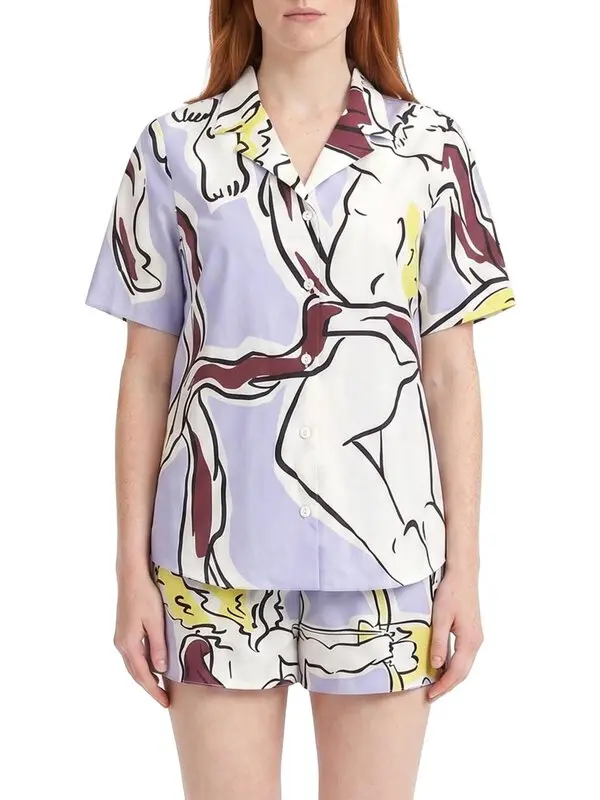 Tory Burch Graphic Print Cotton Shirt - Multicolor