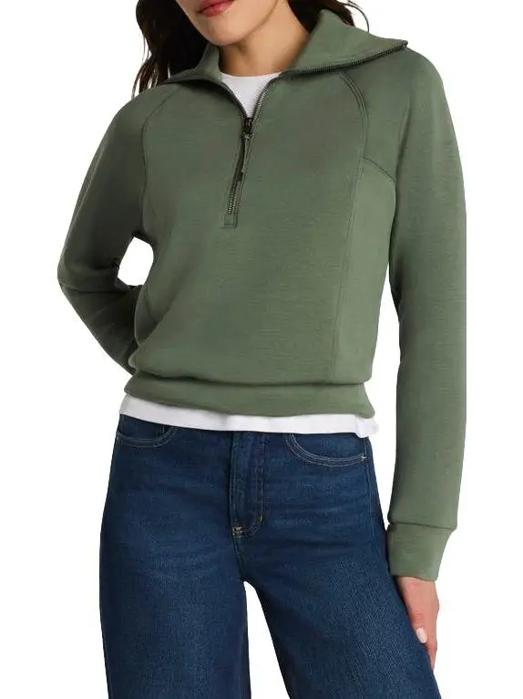 Spanx Airaessentials Half Zip Sweatshirt - Eucalyptus