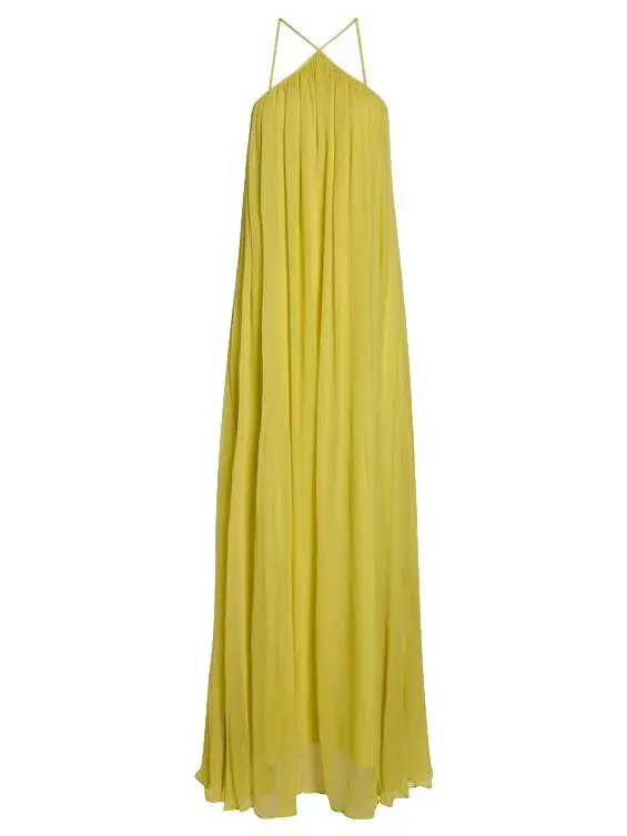 Staud Dasha Halterneck Maxi Dress - Citron