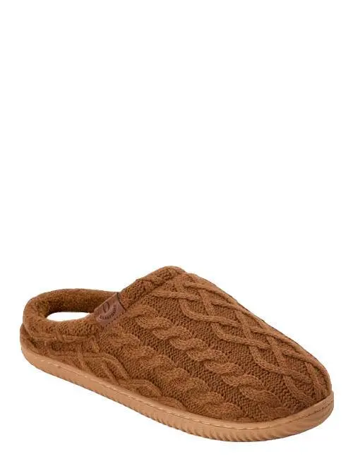 DEARFOAMS Textured Knit Casual Clog Slippers - Chestnut