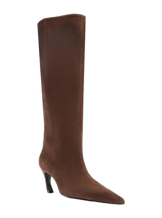 Schutz Lexi Pointed Toe Knee High Boots - Brown