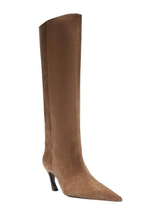 Schutz Lexi Pointed Toe Knee High Boots - Light Brown