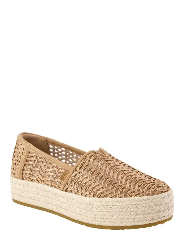 Toms Platform Espadrilles With Frayed Edges - Rust/copper