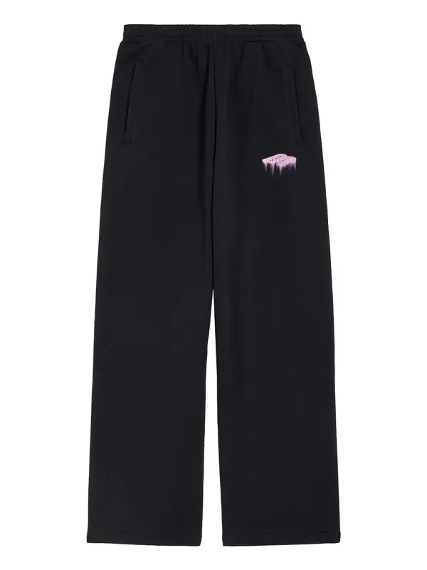 Balenciaga Cotton Wet Brush Baggy Sweatpants - Black
