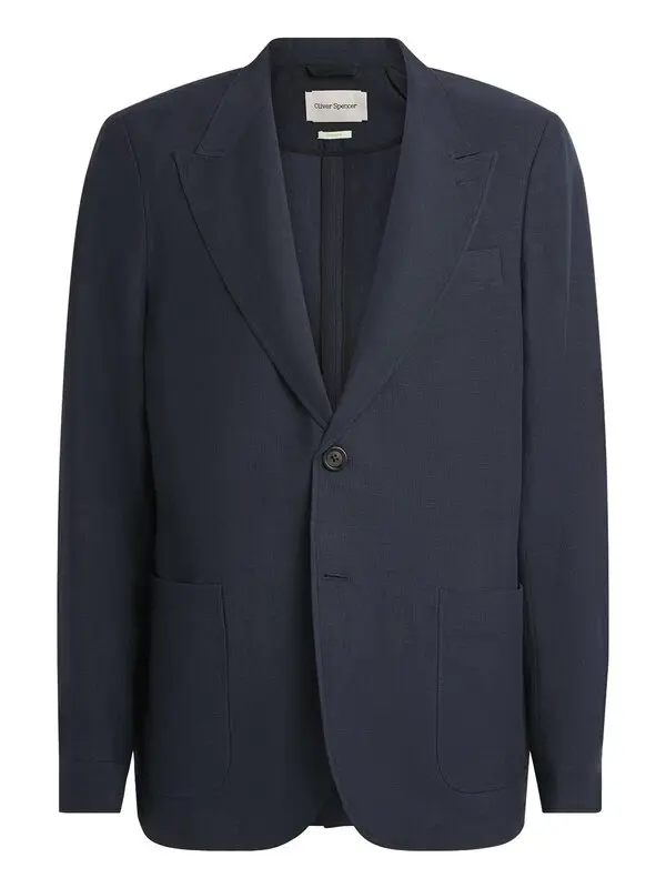 Oliver Peoples Linen-wool-cotton Finsbury Blazer - Navy