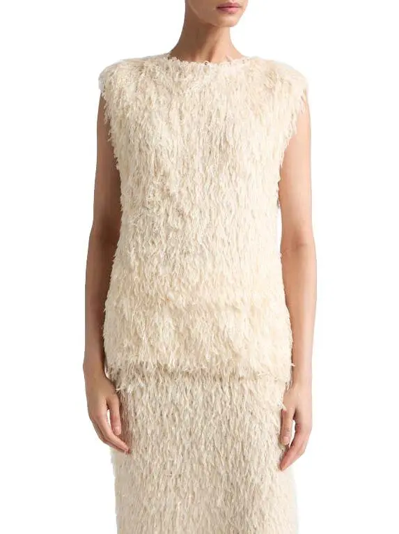 TOTEME Feathered Jersey Tank - Eggshell