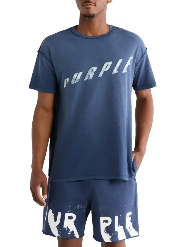 PURPLE BRAND Inside Out Graphic T-shirt - Blue