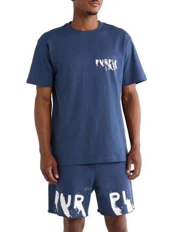 PURPLE BRAND Logo Graphic T-shirt - Blue