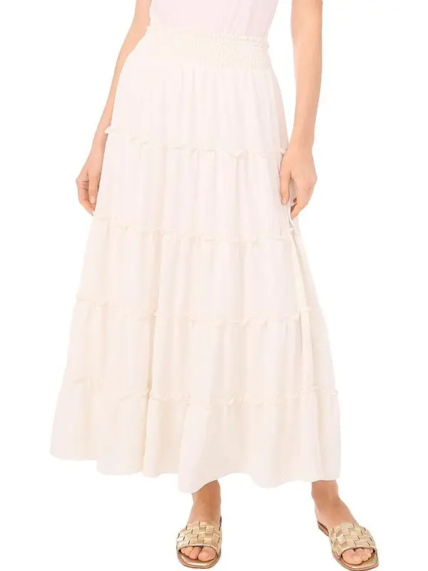 Vince Camuto Tiered Smocked Waist Maxi Skirt - Neutral