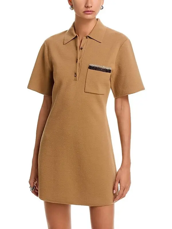 3.1 Phillip Lim Short Sleeve Polo Mini Dress - Sand