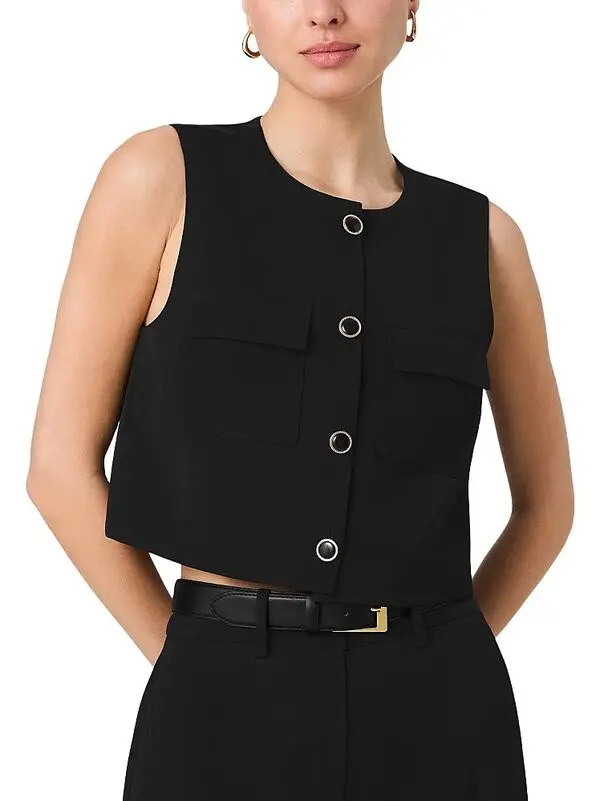 French Connection Harry Sleeveless Boxy Top - Black