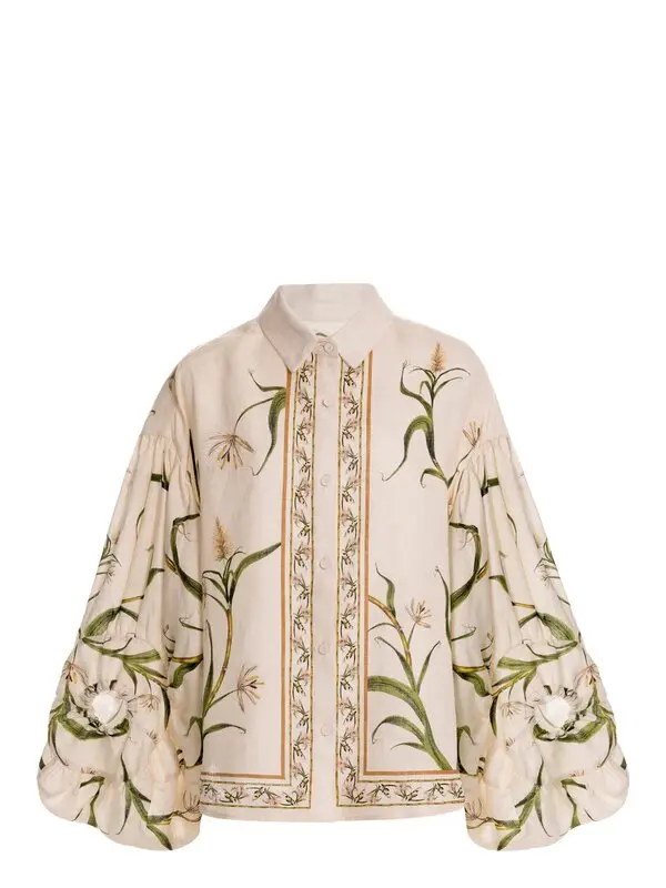 Agua Bendita Agar Azucar Linen Billowed Blouse - Multicolor