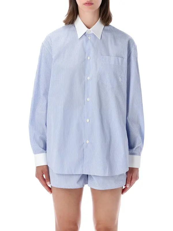 SPORTY & RICH Sporty Chic" Striped Shirt - Blu