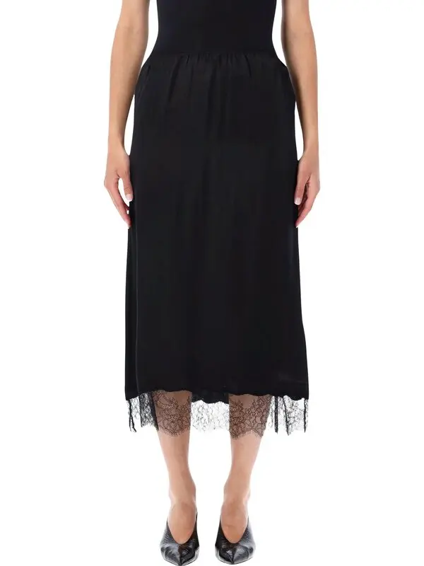ANINE BING Silk Blend Mini Skirt For - Nero