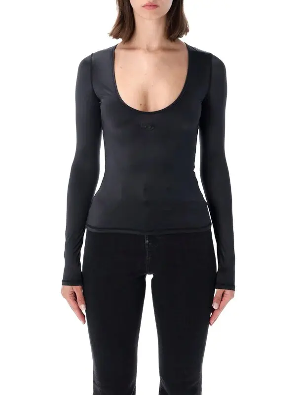 DIESEL® Mini Top" Long Sleeve Scoop Neck T-shirt - Nero