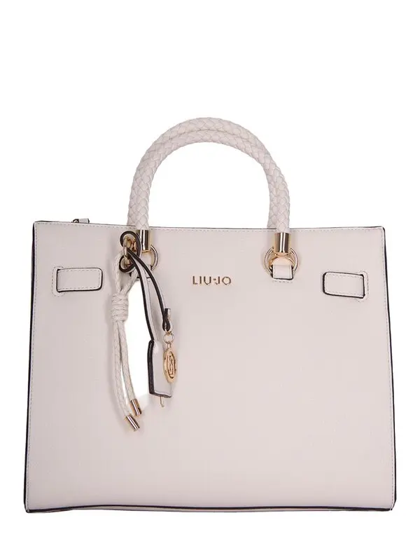 Liu Jo Structured Tote Bag With Braided Top Handles - Cream