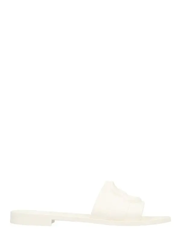 Moncler Rubber Slides With Round Toe - White