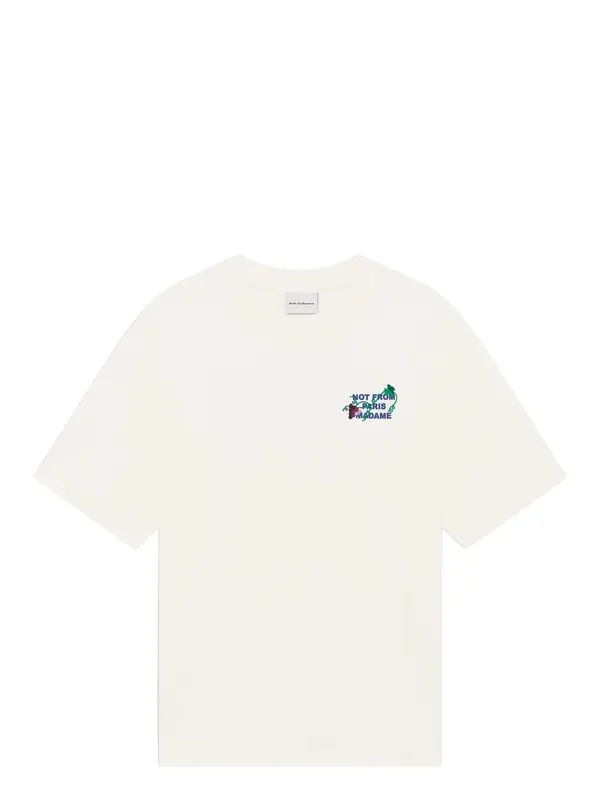 Drole De Monsieur Stylish Crew Neck T-shirt In Size - Bianco