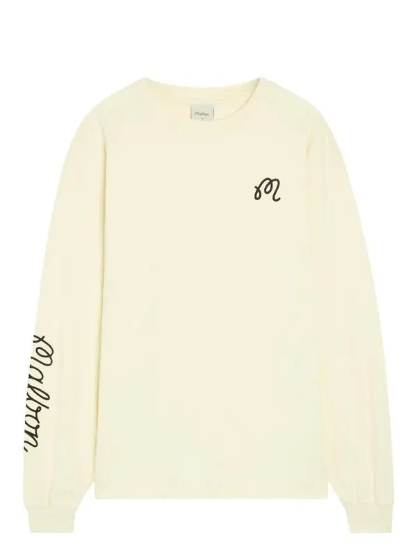 MALBON Gorse Logo-print Cotton T-shirt - Cream