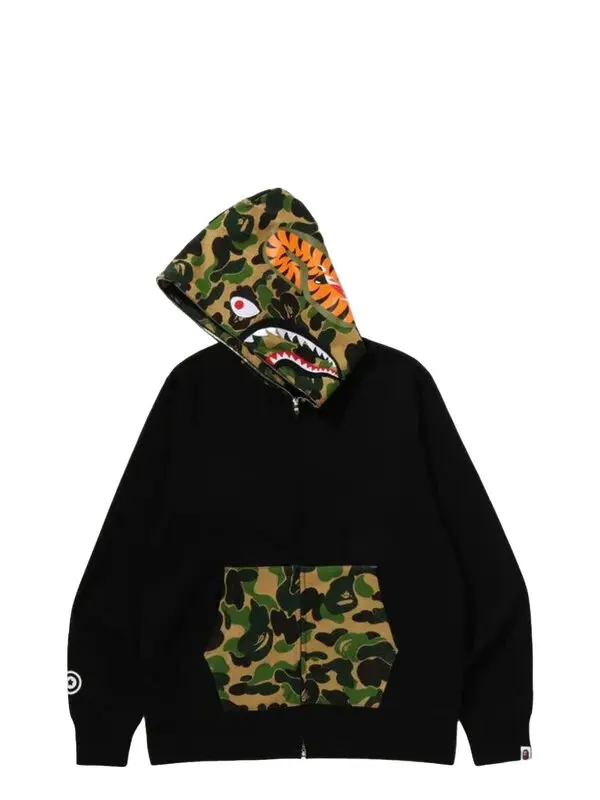 A BATHING APE Abc Camo Shark Full Zip Hoodie - Black