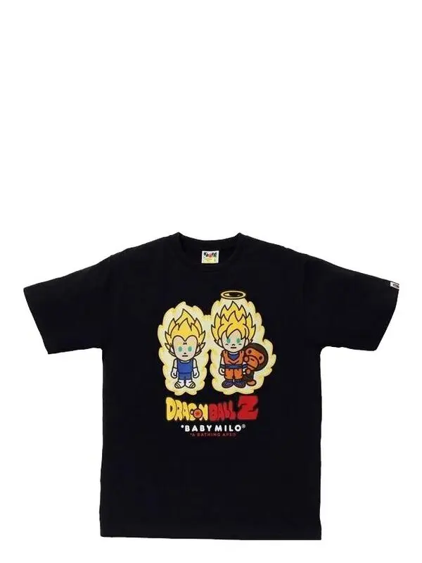 A BATHING APE Super Saiyan Vegeta & Son Goku Baby Milo T-shirt - Black