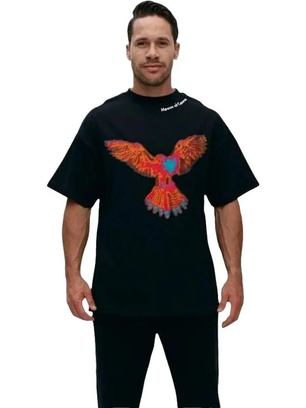 HOUSE OF CENMAR T-shirt With Printed Picture - Black