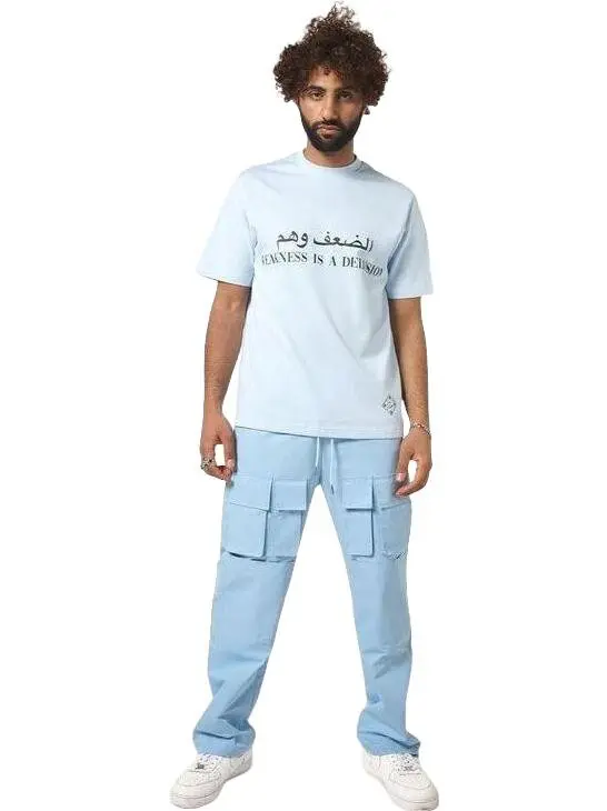 HOUSE OF CENMAR Weakness Is A Delusion Printed T-shirt - Blue