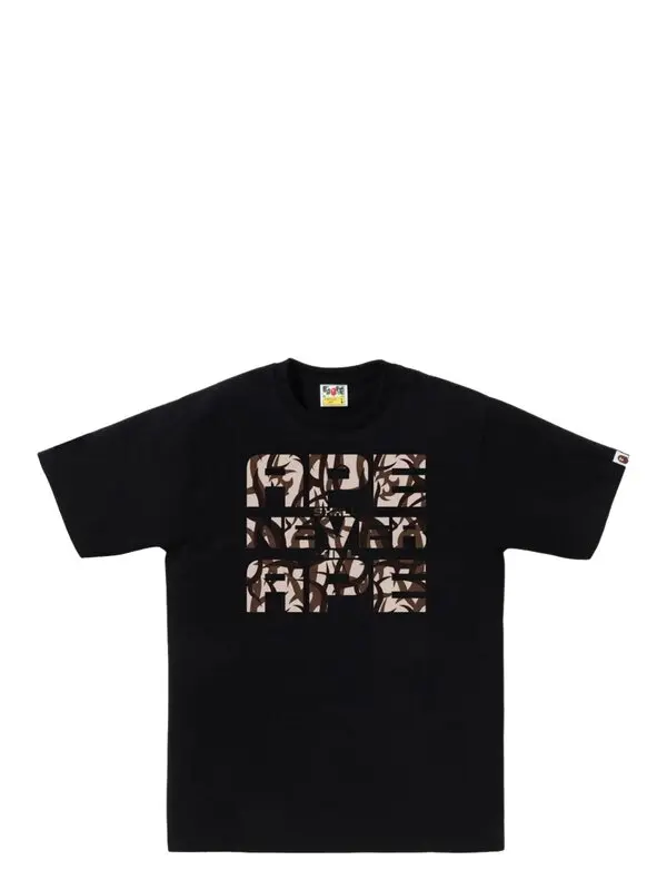 A BATHING APE Trial Camo Asnka T-shirt 'black Beige - Black/beige