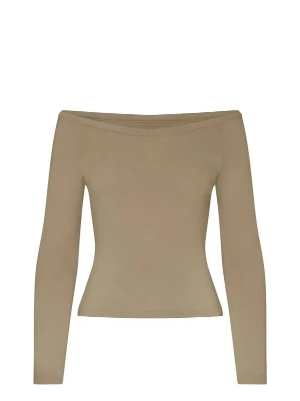 Nike X Skims Off-shoulder Long Sleeve Top - Dune