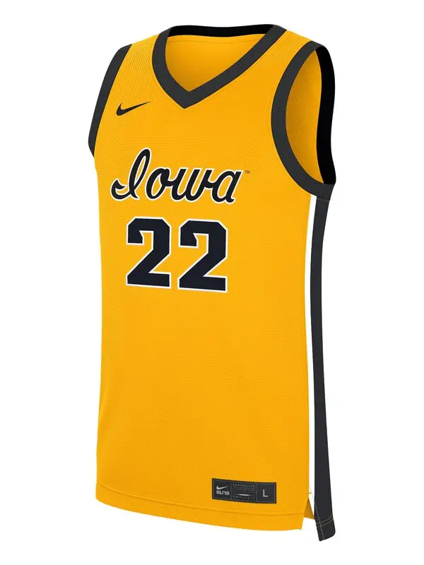 Nike Dri-fit College Iowa Replica Jersey 'caitlin Clark - Gold