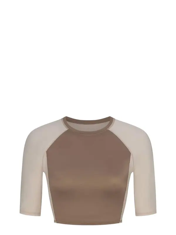Nike X Skims Shine Padded Crop Top - Truffle/stone