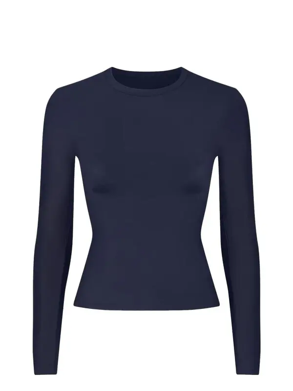 Nike X Skims Shine Long Sleeve Crew Neck Top - Navy