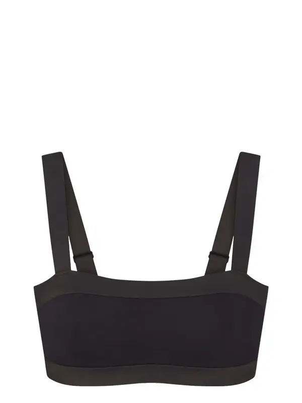 Nike X Skims Matte Shine Mix Straight-neck Bra - Obsidan/igneous