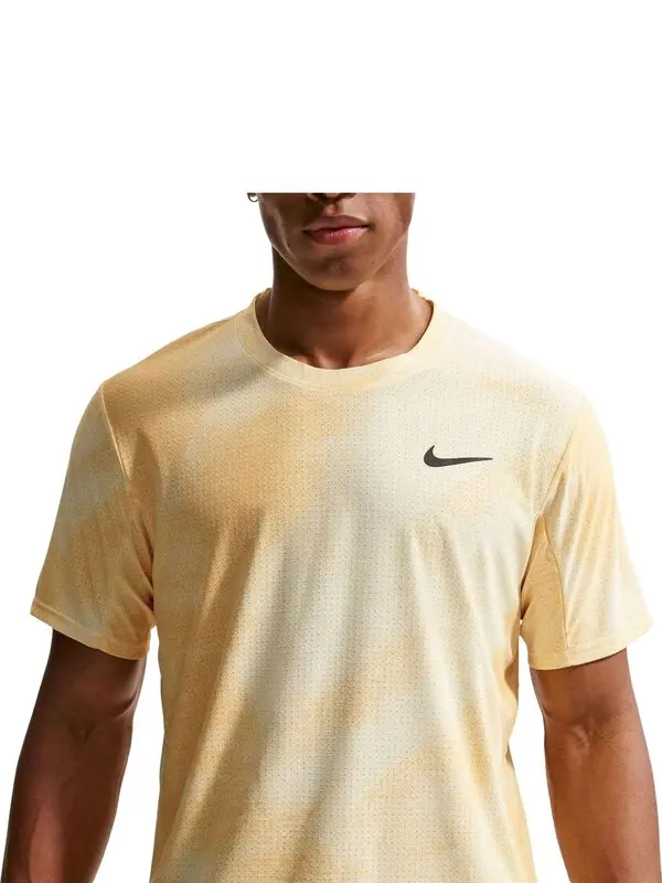 Nike Court Slam Dri-fit Adv T-shirt 'alabaster Topaz Gold Black - Alabaster/topaz Gold/black