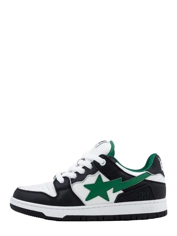 A BATHING APE Sk8 Sta Bold Sneakers - Black/white/green